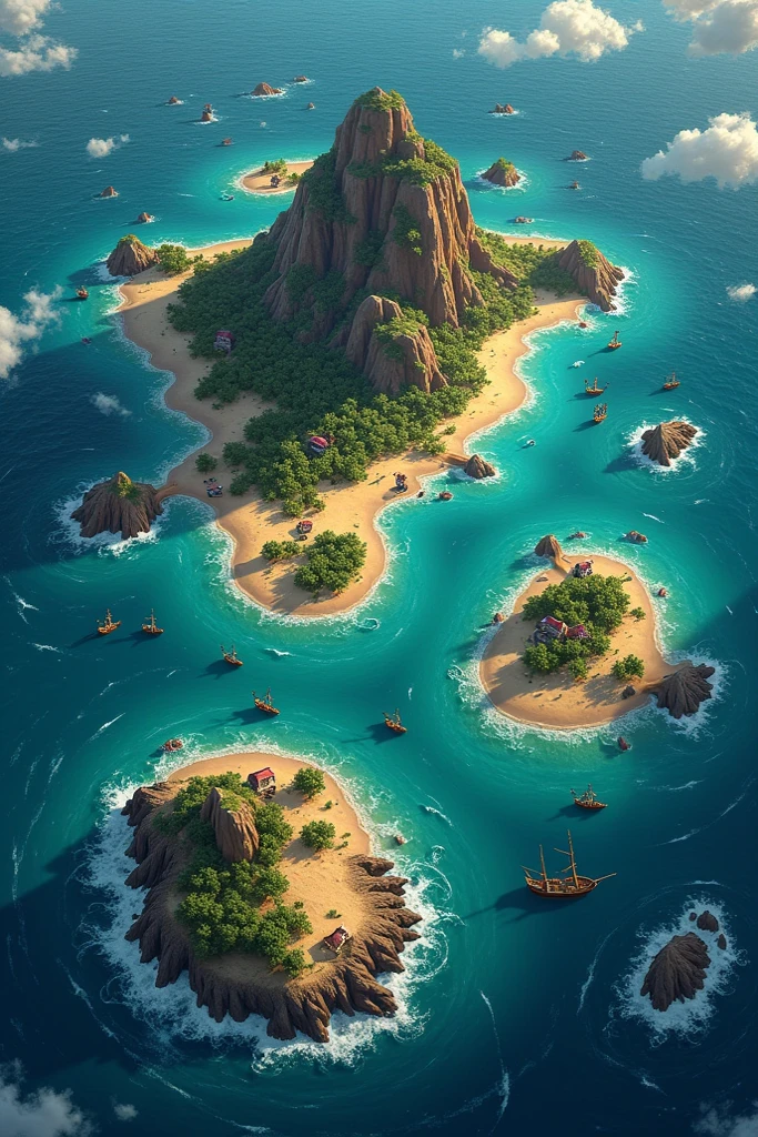 Create a pirate board RPG map , Most of the map being water - SeaArt AI