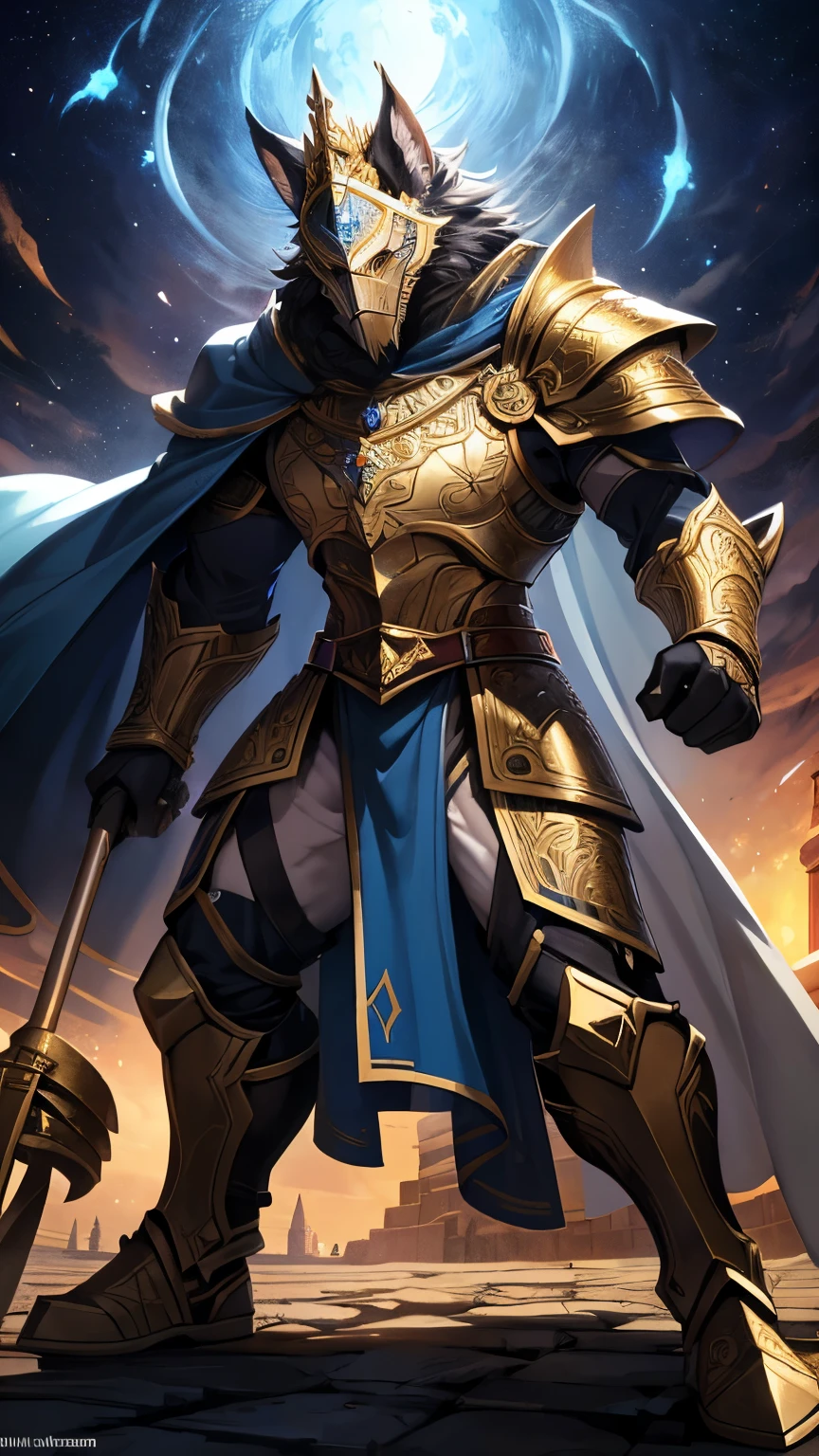 A close up of a man in armor holding a sword - SeaArt AI