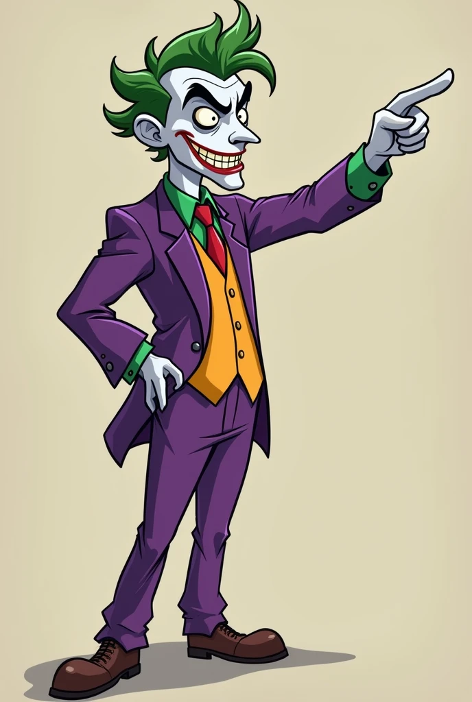 Joker Arthur Fleck cartoon cartoon full body pointing with his finger ...