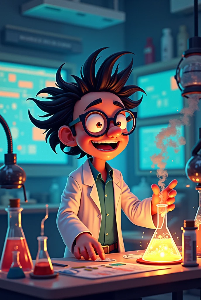 An animated scientist - SeaArt AI