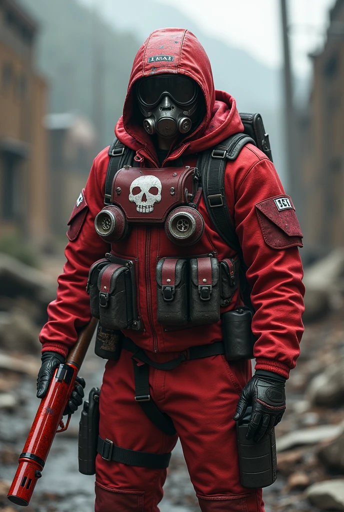Create an H1Z1 character wearing a warden red tactical helmet with a ...