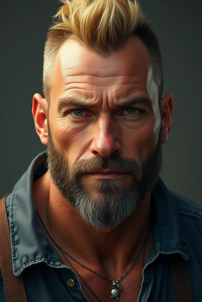 Image of a man of about 40 years old ,lean and athletic, blond hair ...