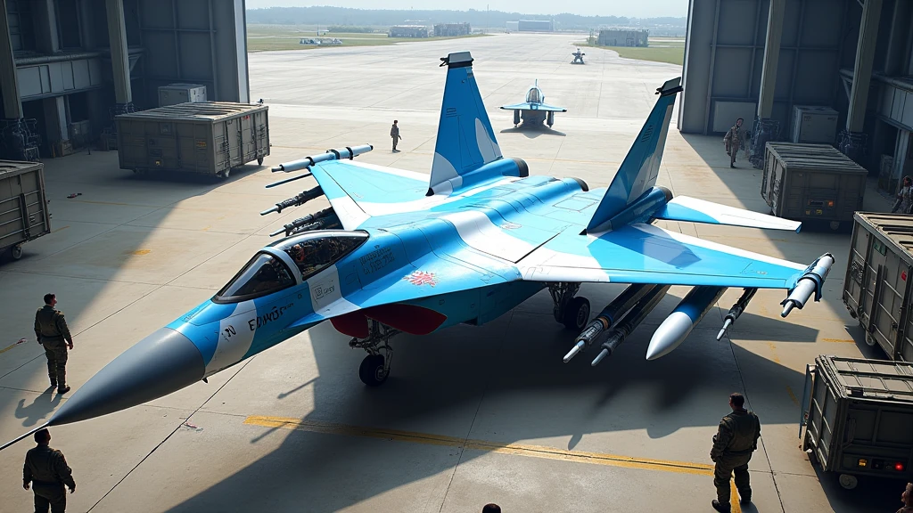Ace Combat fighter Su-27 Jurassic light blue and white camouflage being ...
