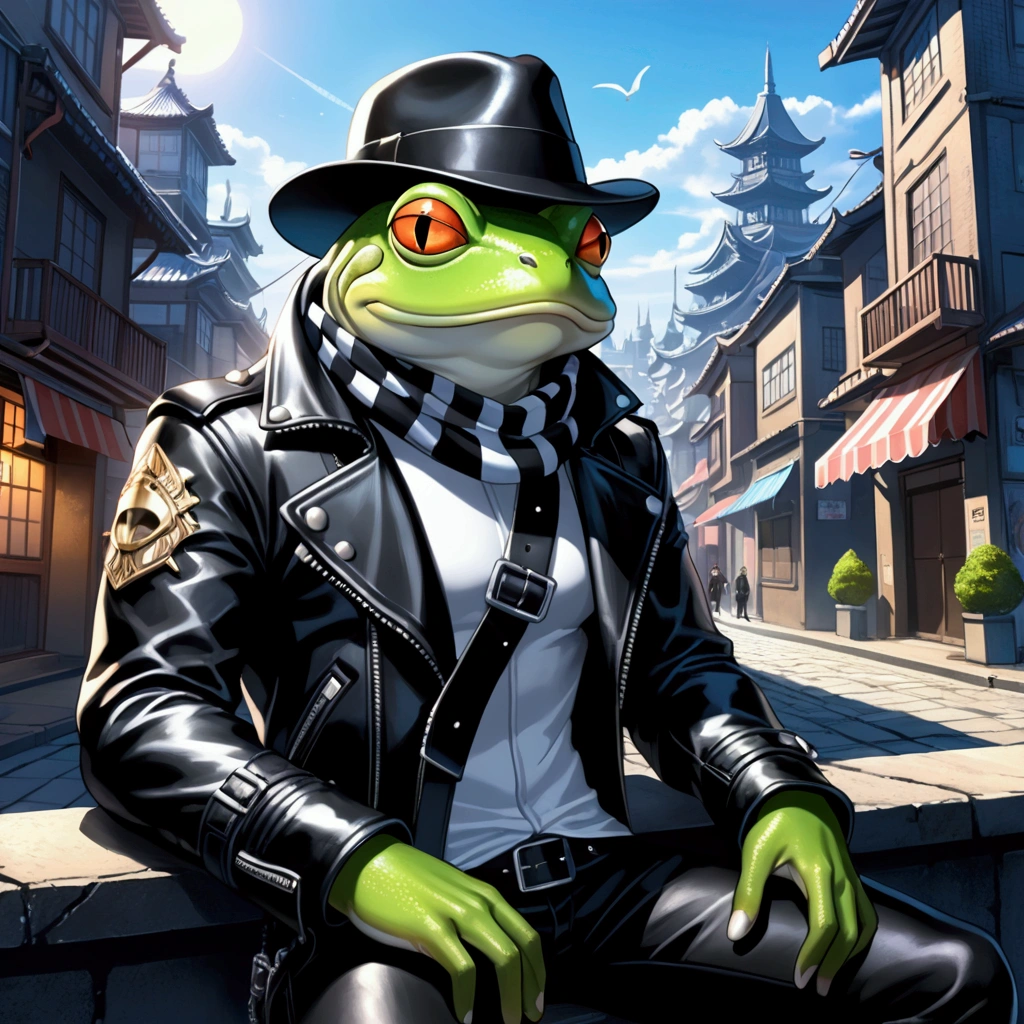 Japanese manga anime style, an extremely badass light blue and white ...