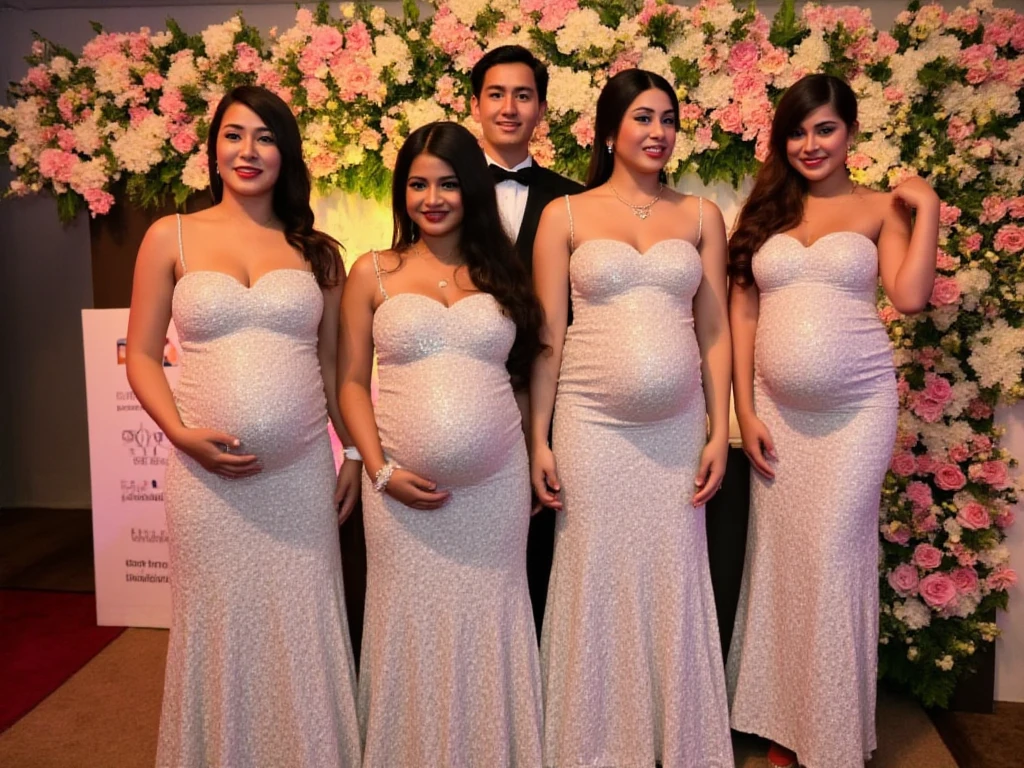 Four cute elegant 20-year-old, gorgeously chubby, plus-size, curvy ...