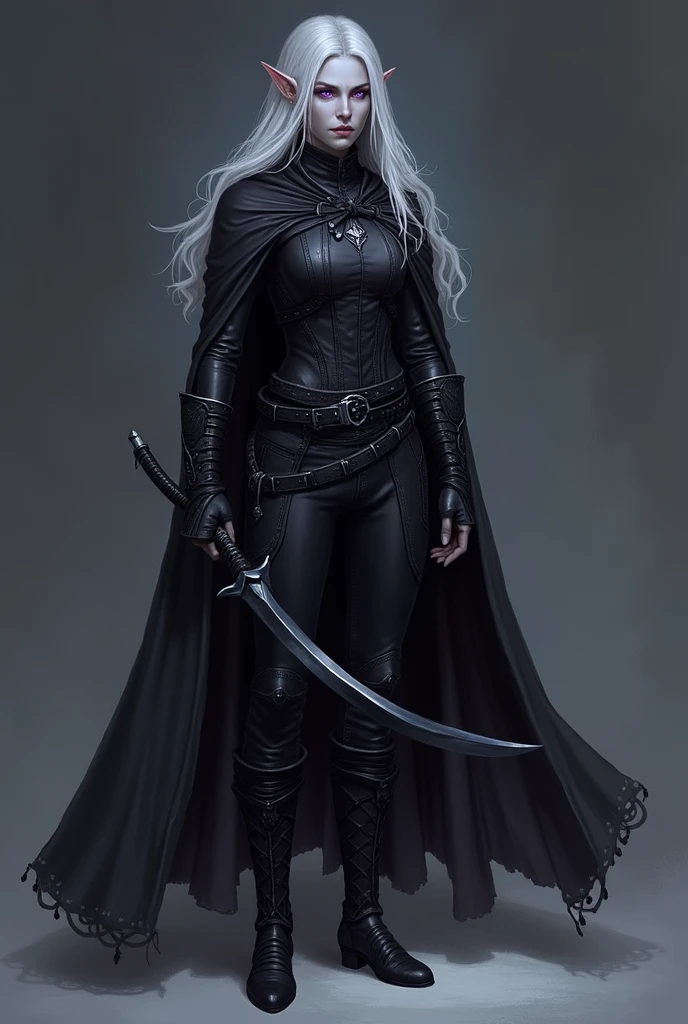 Appearance: Elara is a striking half-elf with pale, ashen skin and hair ...