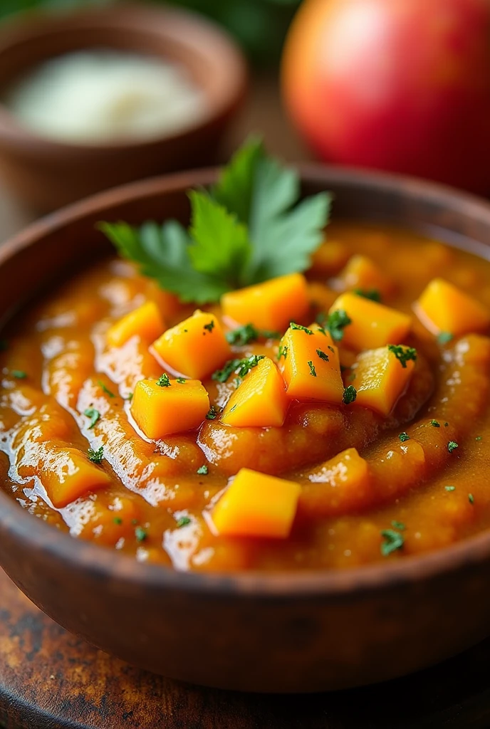 Brown Tamarind-mango chutney making - SeaArt AI