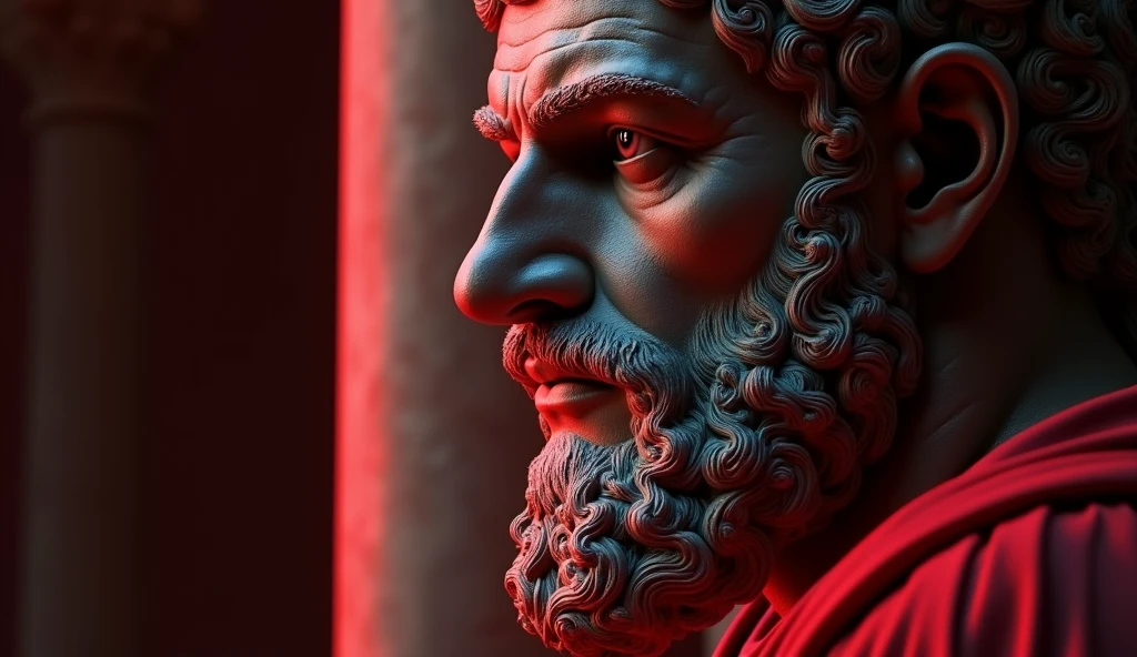 Ultra-realistic image of Marcus Aurelius's face, 3d, profile - SeaArt AI