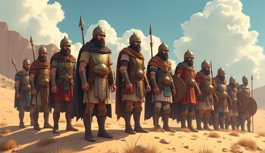 "In 3D anime style , the Israeli army is positioned on a desert hill ...