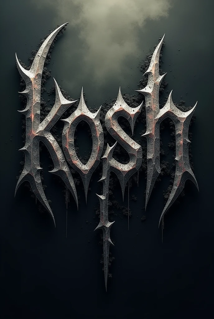 Create a logo with the word "KOSH" in a death metal slaming logo type ...