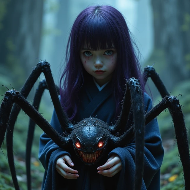 1 Girl,spider body,spider Girl,Spider Girl、Yokai、 monster、Dark purple ...