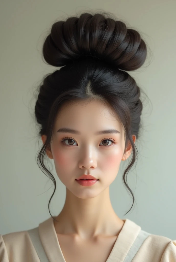 Make a woman with a big bun - SeaArt AI