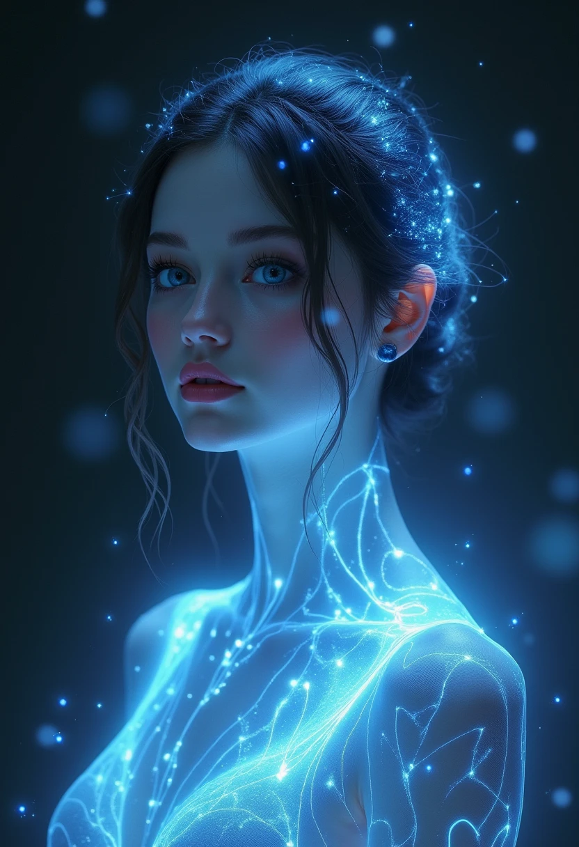 1girl, invert color,glow line, invert outline,glow,shine, - SeaArt AI