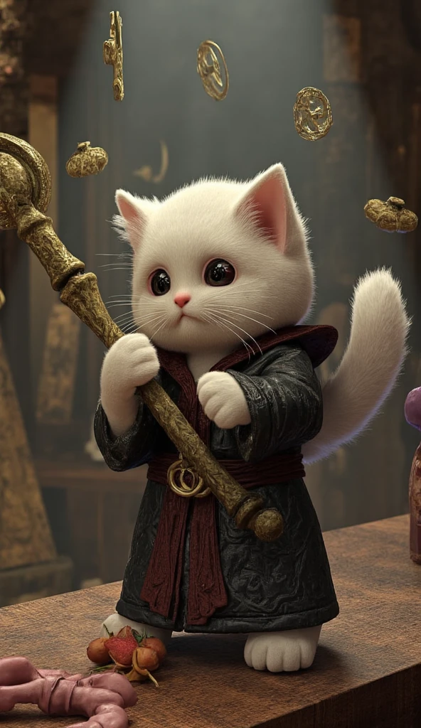 Artwork of a {An enchanting image featuring an adorable kitten ...