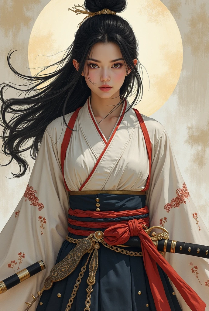 Beautiful Shamurai Girl Painting - SeaArt AI