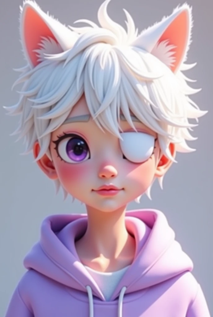 2D animation looking picture, '27 year old' albinism asian man - SeaArt AI