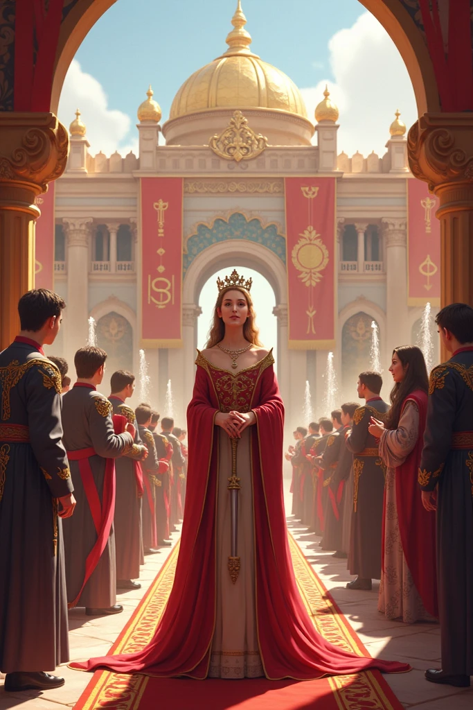 Create me a picture of Queen Penelope's 25th anniversary as queen ...