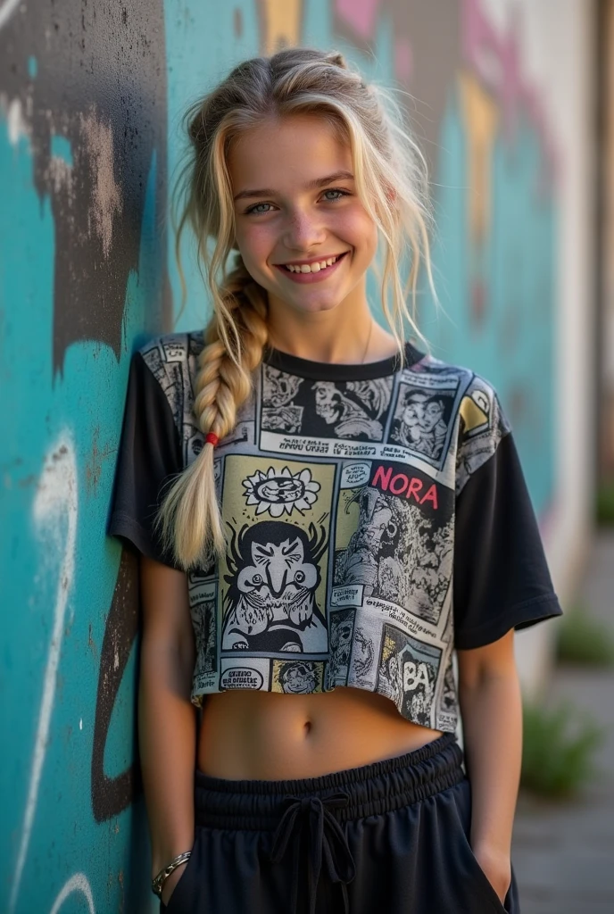 27 years old, cute beautiful Russian girl, grin, (crop top), Steel ...