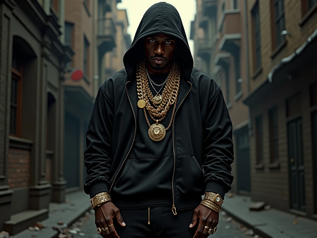 An African Rapper With A Lot Of Chains Showing His Gang Gangster Flow ...