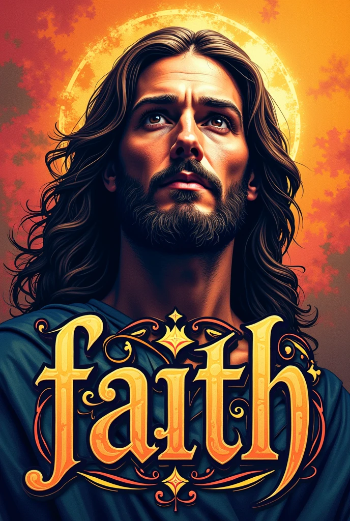 The word "faith" for a t-shirt design in fancy letters with jesus in ...