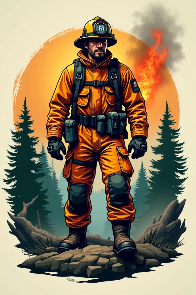 A forest firefighter logo - SeaArt AI