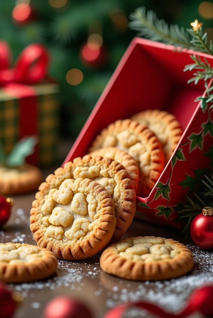 Crumble cookie cookies in a Christmas box - SeaArt AI