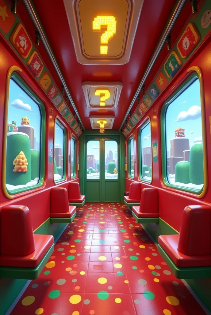 Transport platforms decorated with graphics from the video game Super ...