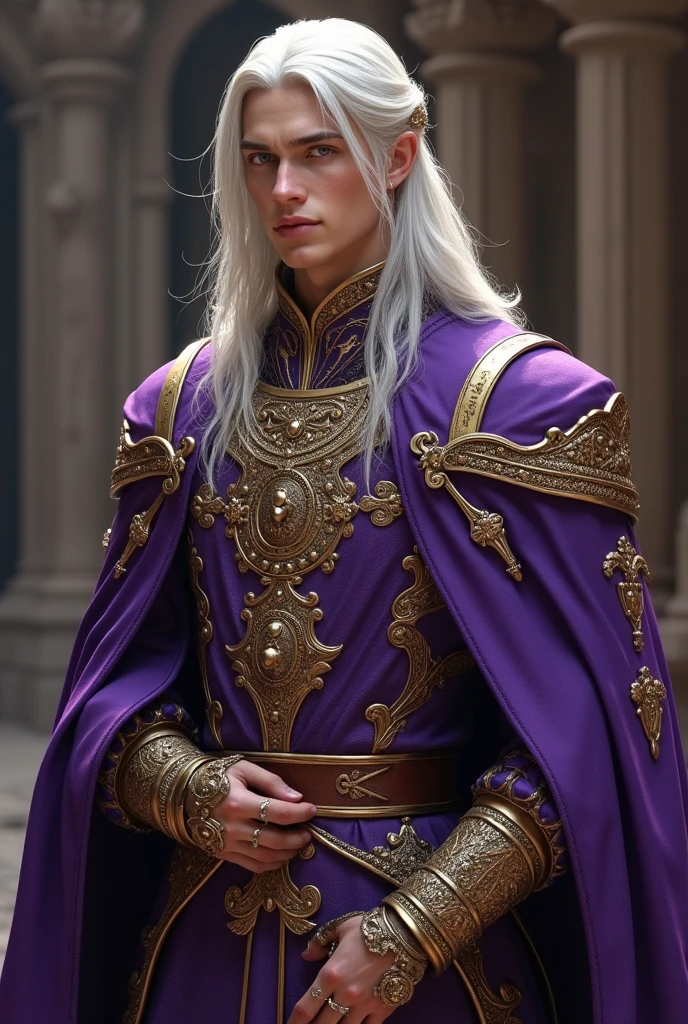 Young nobleman , man, 20 years, medieval, beautiful, purple eyes ...