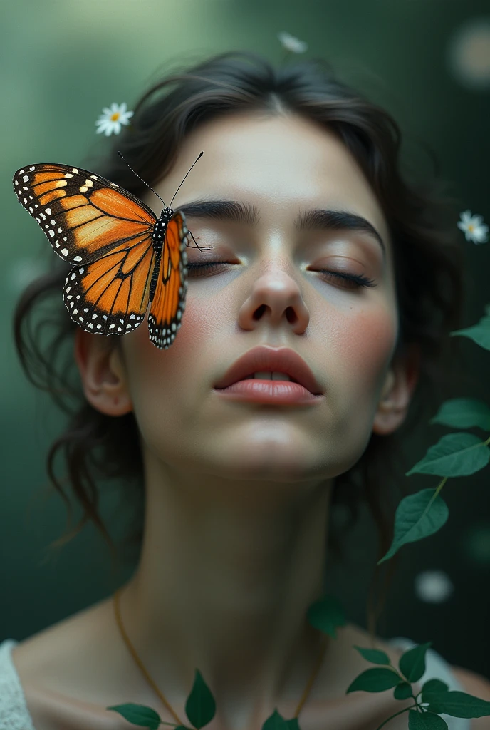Face of a person with a butterfly on it - SeaArt AI