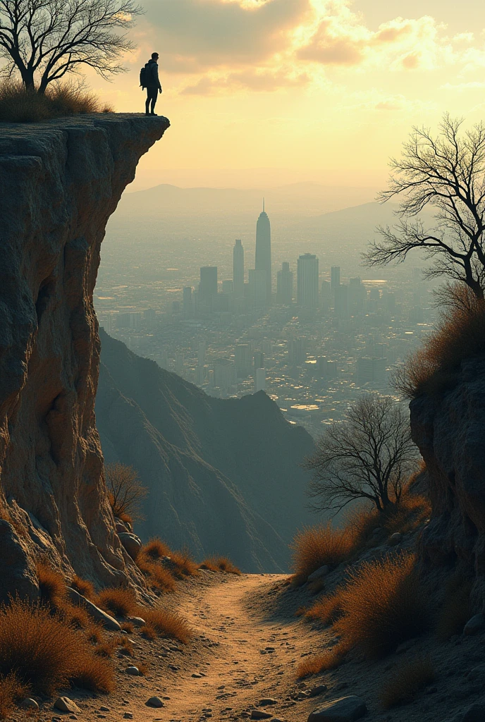 Dead man's cliff. A cliff showcasing the view of the city. But it ...
