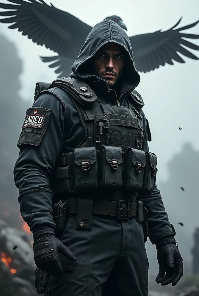 Commando with a hood military outfit dark eyes Write 8th Battalion on ...