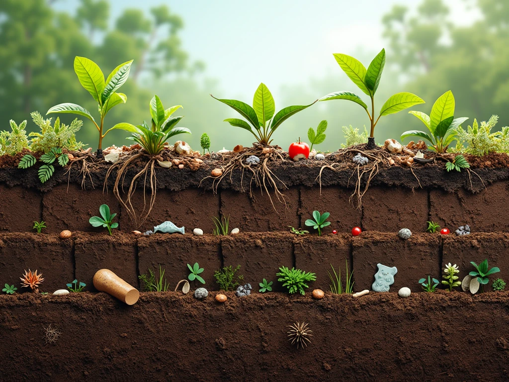 Biodegradable pollution in soils - SeaArt AI