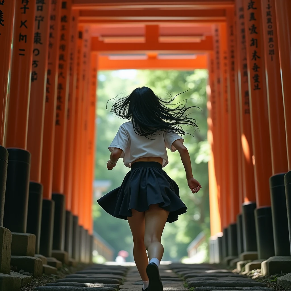 Ethereal and Haunting, ExtremelyDetailed JK girl Running through the ...