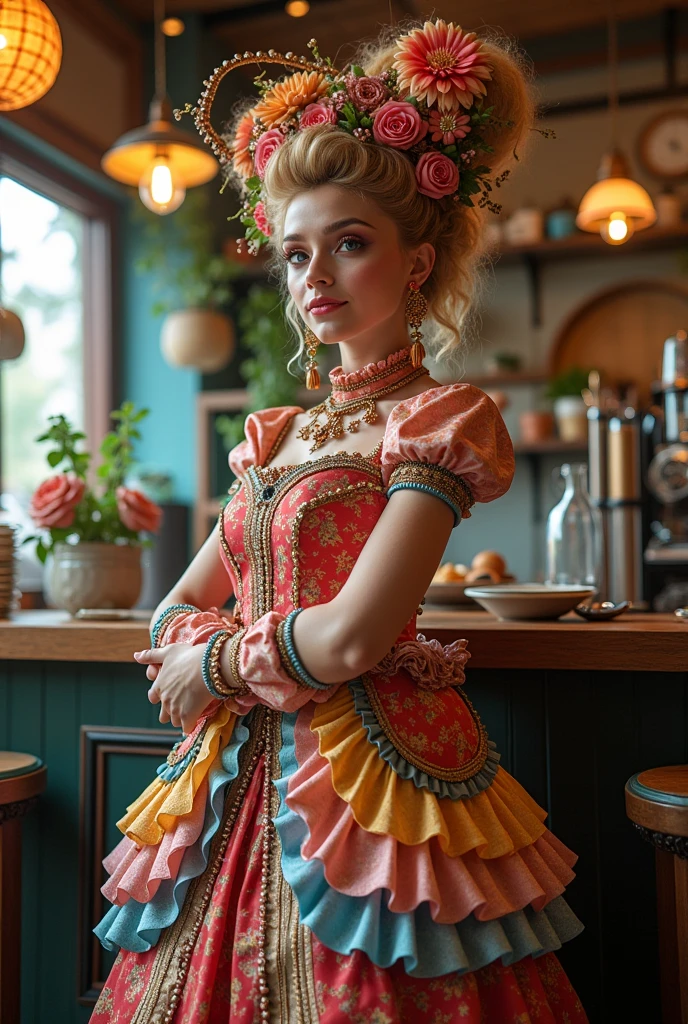 The extreme costume of a cafe clerk - SeaArt AI