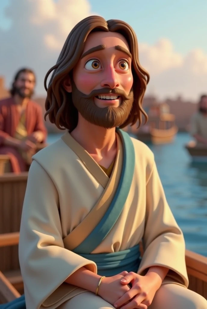 A 3D representation of Jesus in the style of a Disney Pixar animation ...
