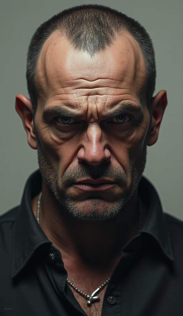 Person with a face of resentment and hate. hyper realistic - SeaArt AI
