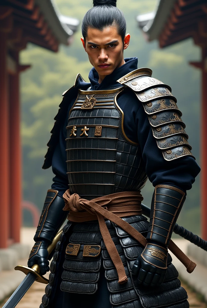 Samurai with katana sword and without mask. and without beard - SeaArt AI