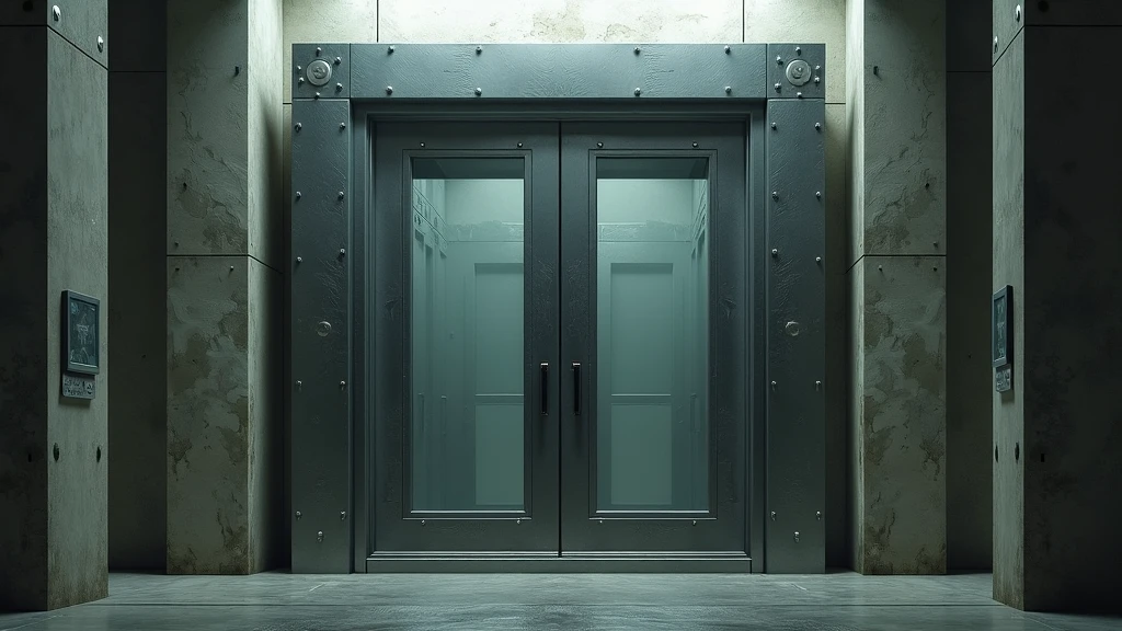 giant rectangular double door almost longer than tall. made of metal ...