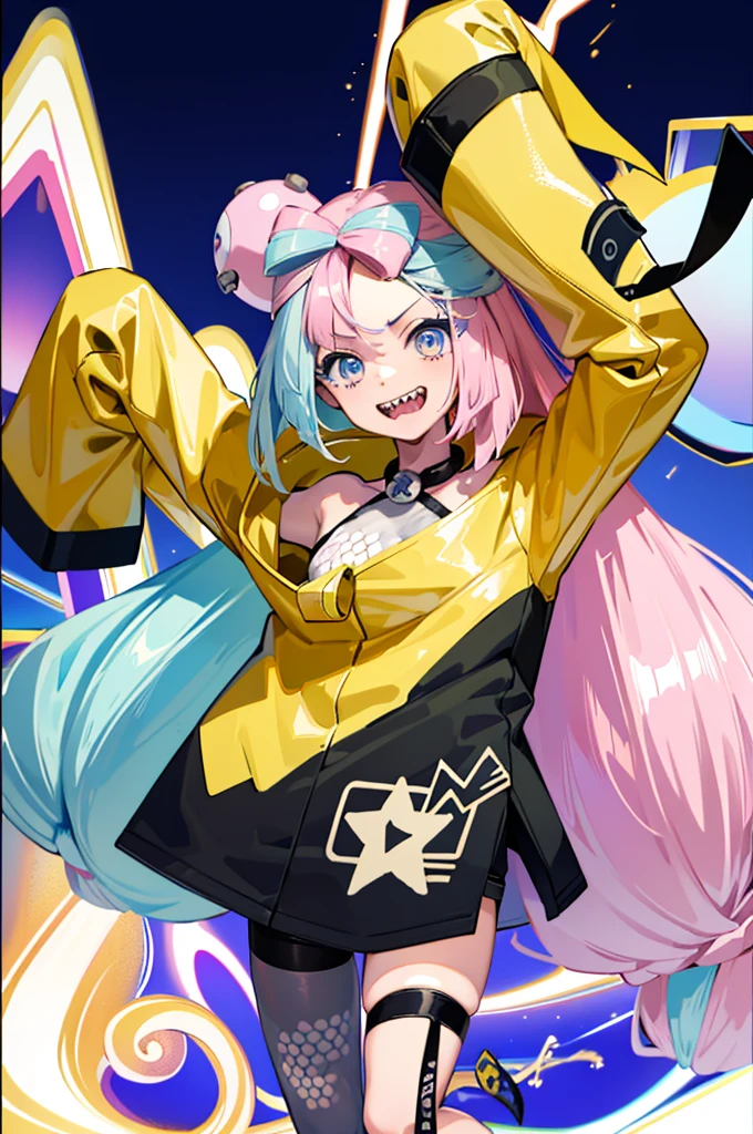 best quality、masterpiece、Anime Style、Pink hair and blue eyes - SeaArt AI