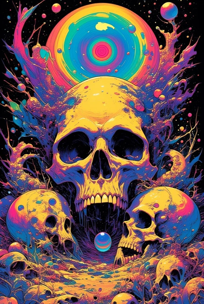 Drawings depicting desert skulls, rainbow-colored magic bubbles - SeaArt AI