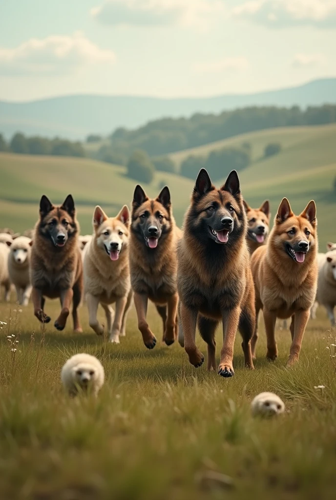 Pack of shepherd dogs - SeaArt AI