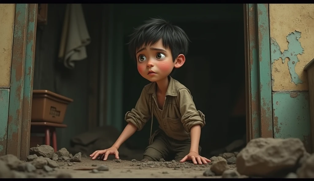 Animated photo of a poor boy is working on a hotels and he look poor ...