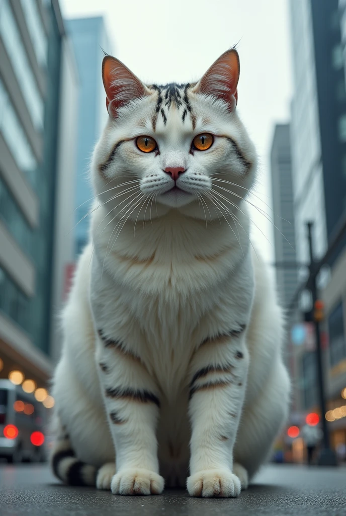 in the city's core business district ， x} An unimaginably huge cat ...