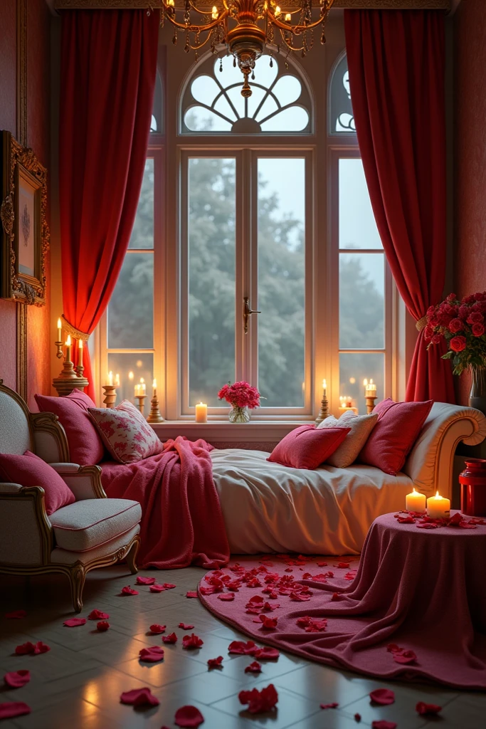 A room with romantic decoration with dim lights - SeaArt AI
