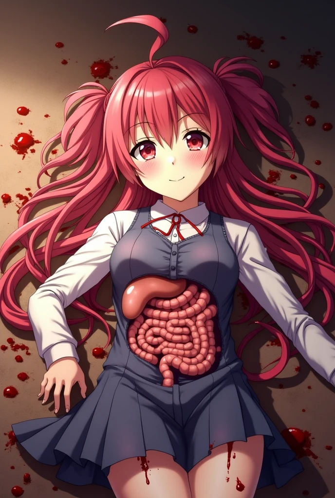 10 pretty dead anime girls lying on the floor with their limbs bleeding ...
