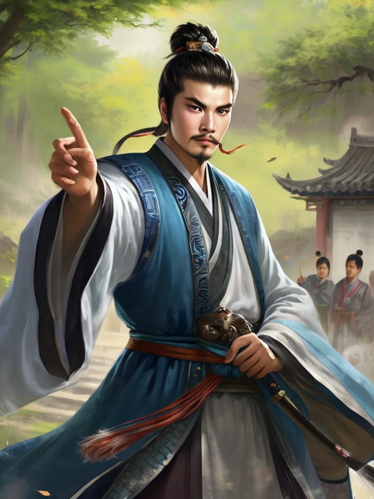 Three Kingdoms Period , a young man,Eyes full of wisdom, wearing Han ...