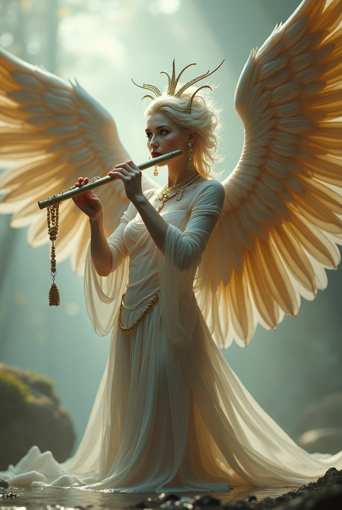 GOD PAM the playing the Flute wing - SeaArt AI