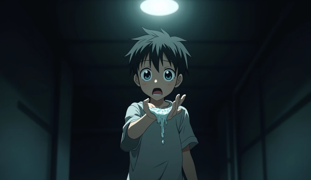 Anime, Boy with a very surprised expressive face standing in a very ...