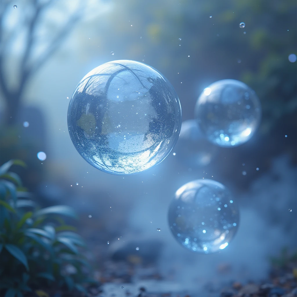 Magical Bubbles, enveloped in a Mystic Fog Enchantment, with magical ...