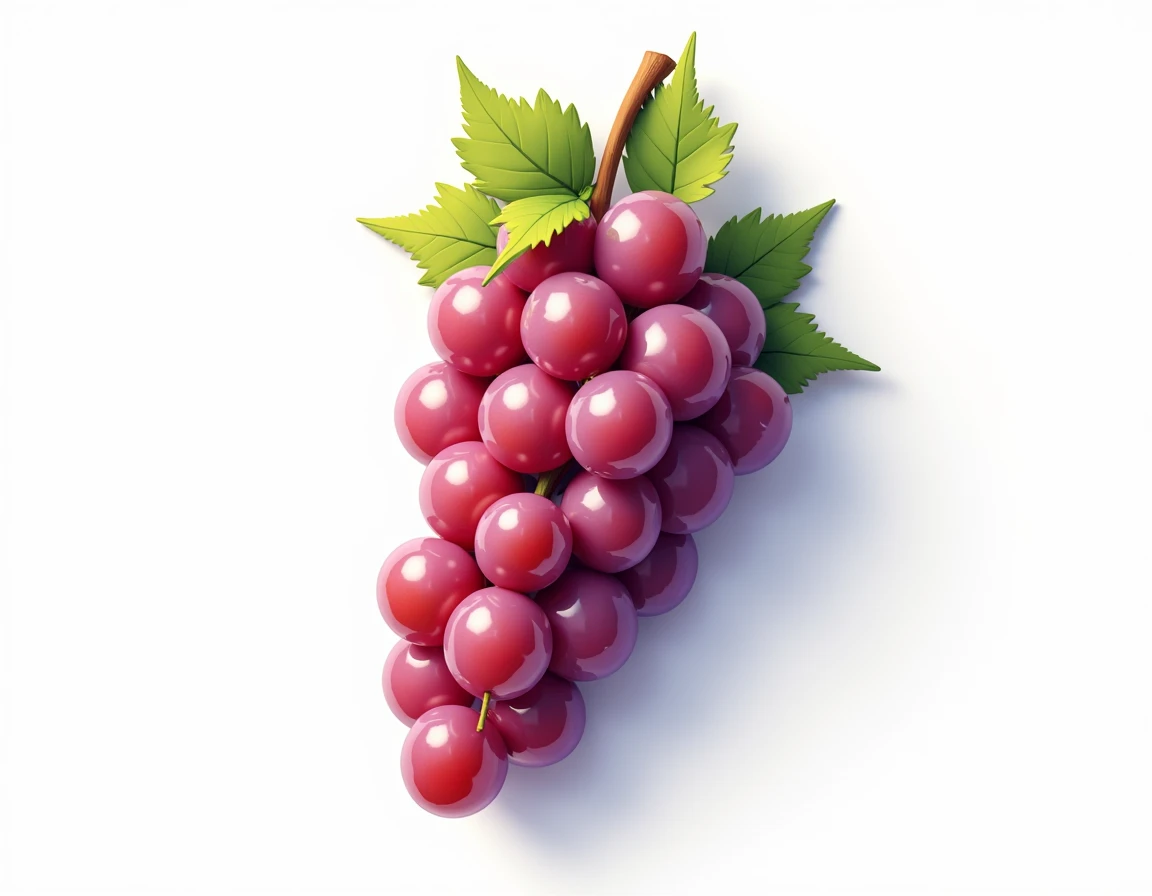 Make an animated illustration of a bunch of grapes on a white ...